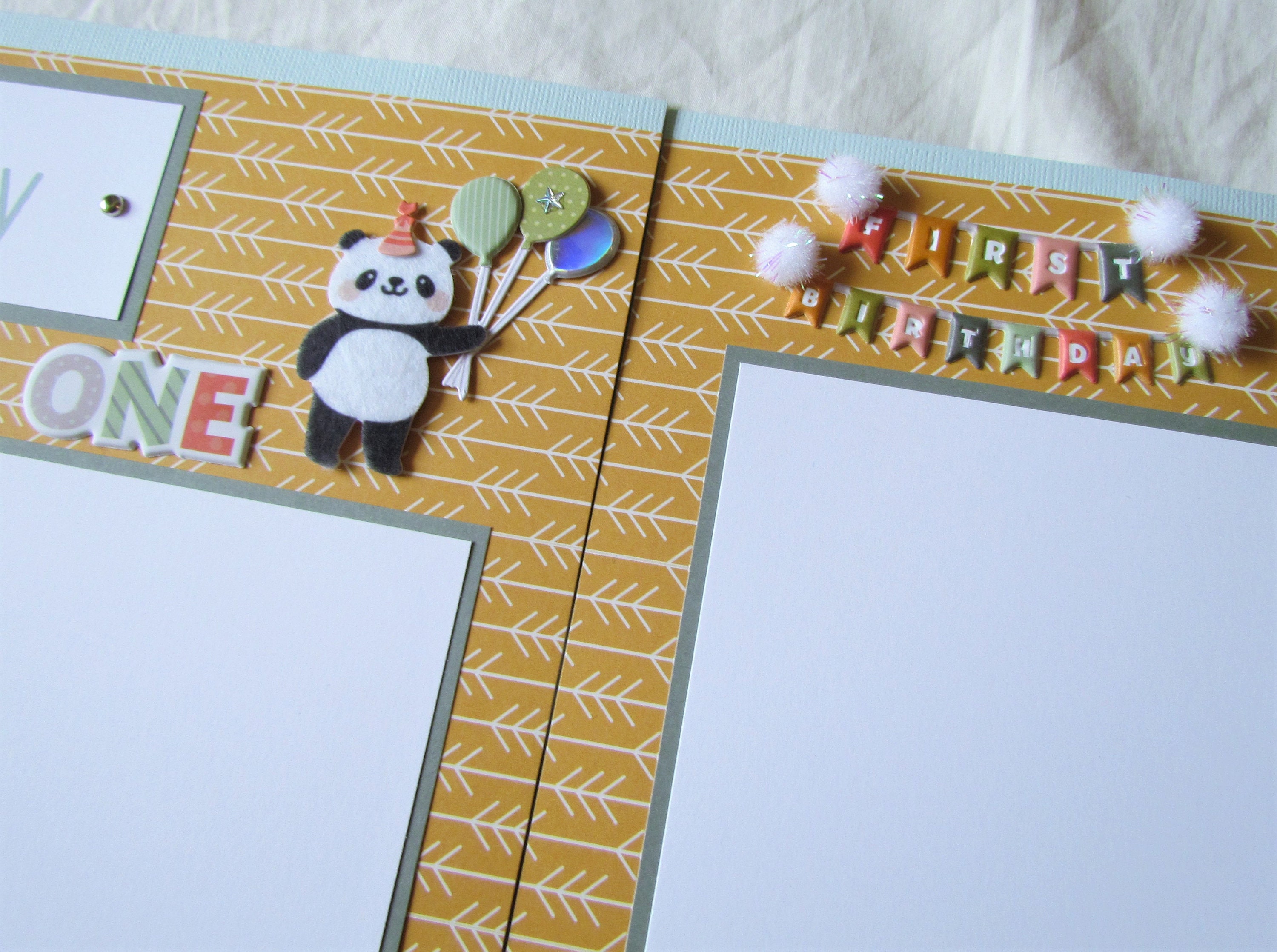 Baby's MY FIRST BIRTHDAY 12x12 Premade Scrapbook Pages - Boy, Girl ...