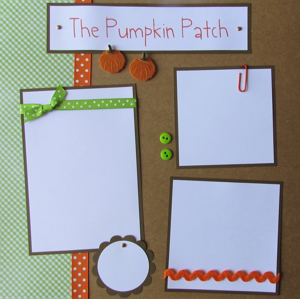 PUMPKIN PATCH 12x12 Scrapbook Pages - Premade Layout - Fall, Family ...