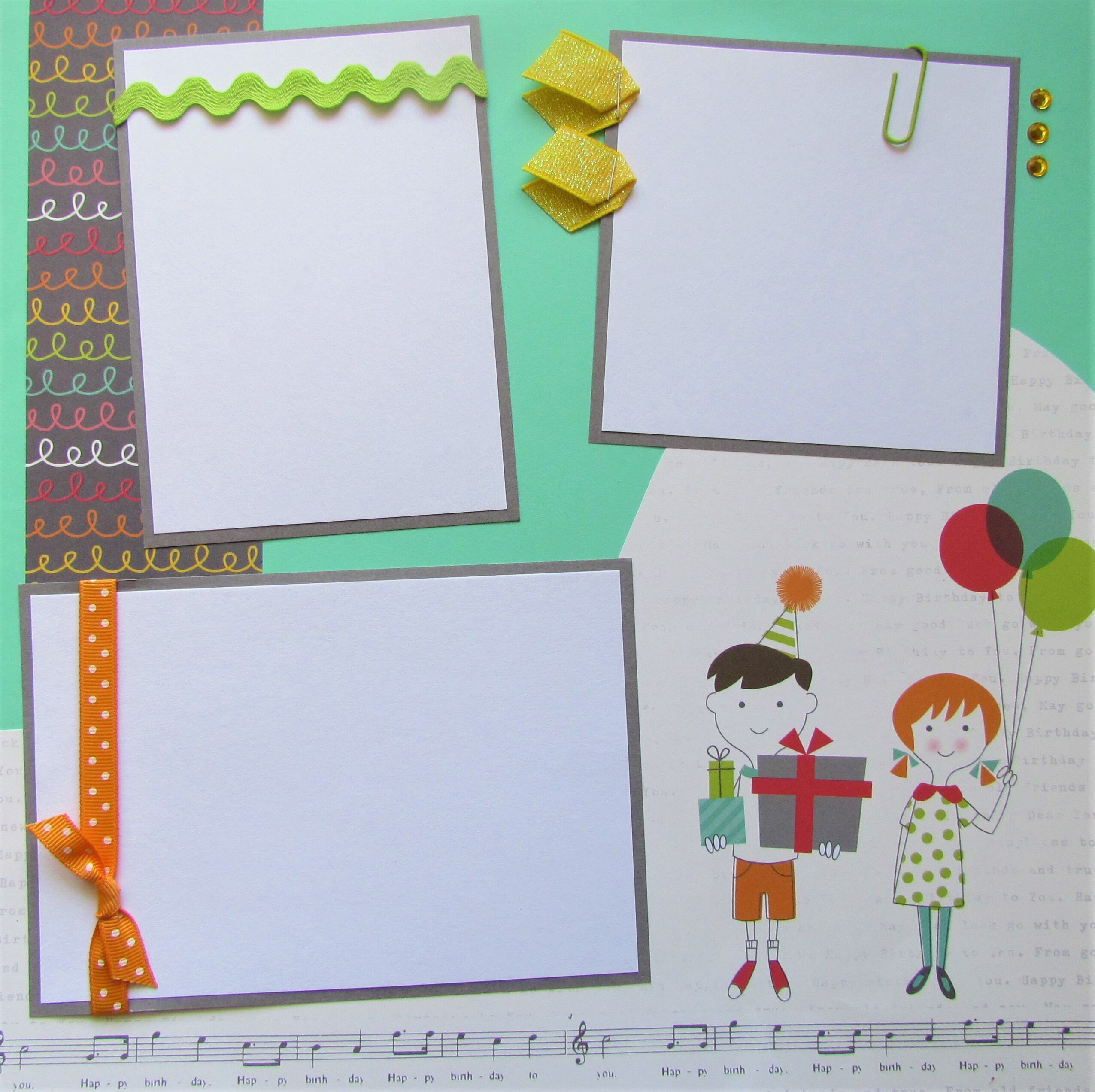 HAPPY BIRTHDAY To YOU 12x12 Scrapbook Pages Party Layout | Etsy