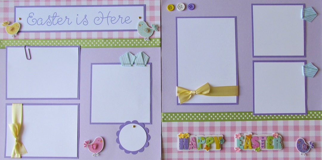 EASTER 12x12 Premade Scrapbook Pages - Easter is Here Layout - Family ...