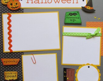 HALLOWEEN 12x12 Premade Scrapbook Pages Trick or Treat | Etsy