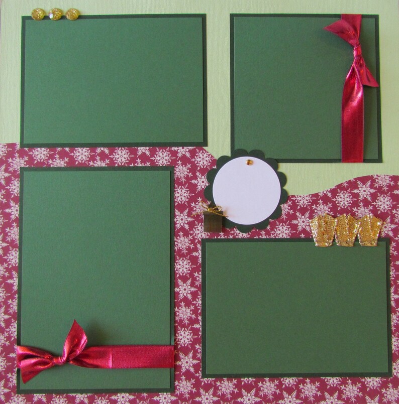 CHRISTMAS Premade 12x12 Scrapbook Pages - Holiday Layout - Christmas ...