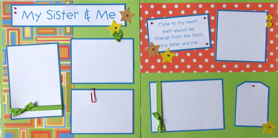 Premade 12x12 Scrapbook Pages -- Brother and Sister Layout -- MY SISTER ...