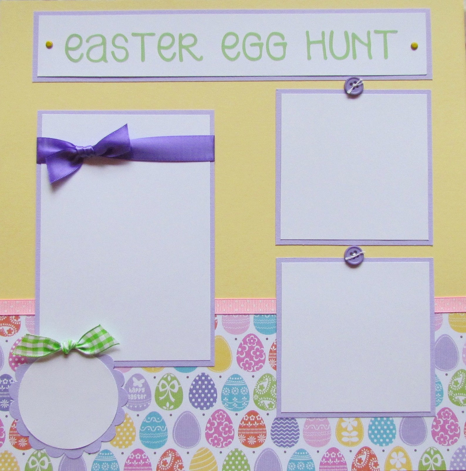 EASTER EGG HUNT 12x12 Premade Scrapbook Pages Handmade - Etsy