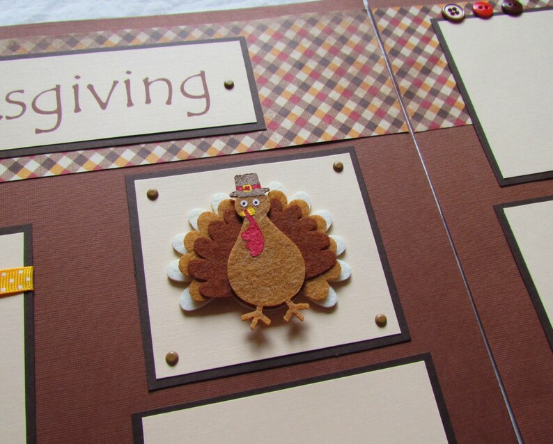 THANKSGIVING 12x12 Premade Scrapbook Pages - Family Scrapbooking Layout ...