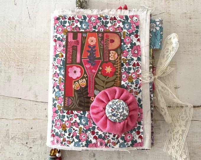Handmade Junk Journal With Floral Theme - Cheerful Colors, Liberty of ...
