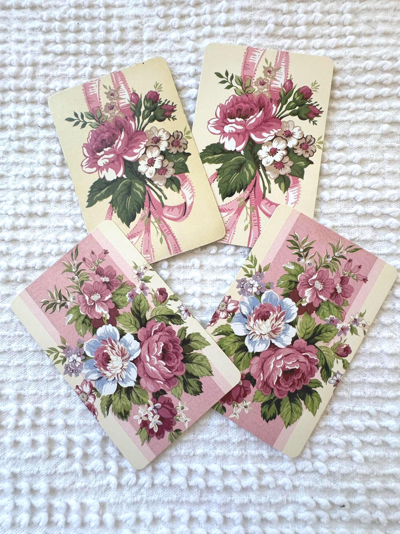 Vintage Rose Playing Cards - Set of 4 - for Collage & Crafting - Etsy