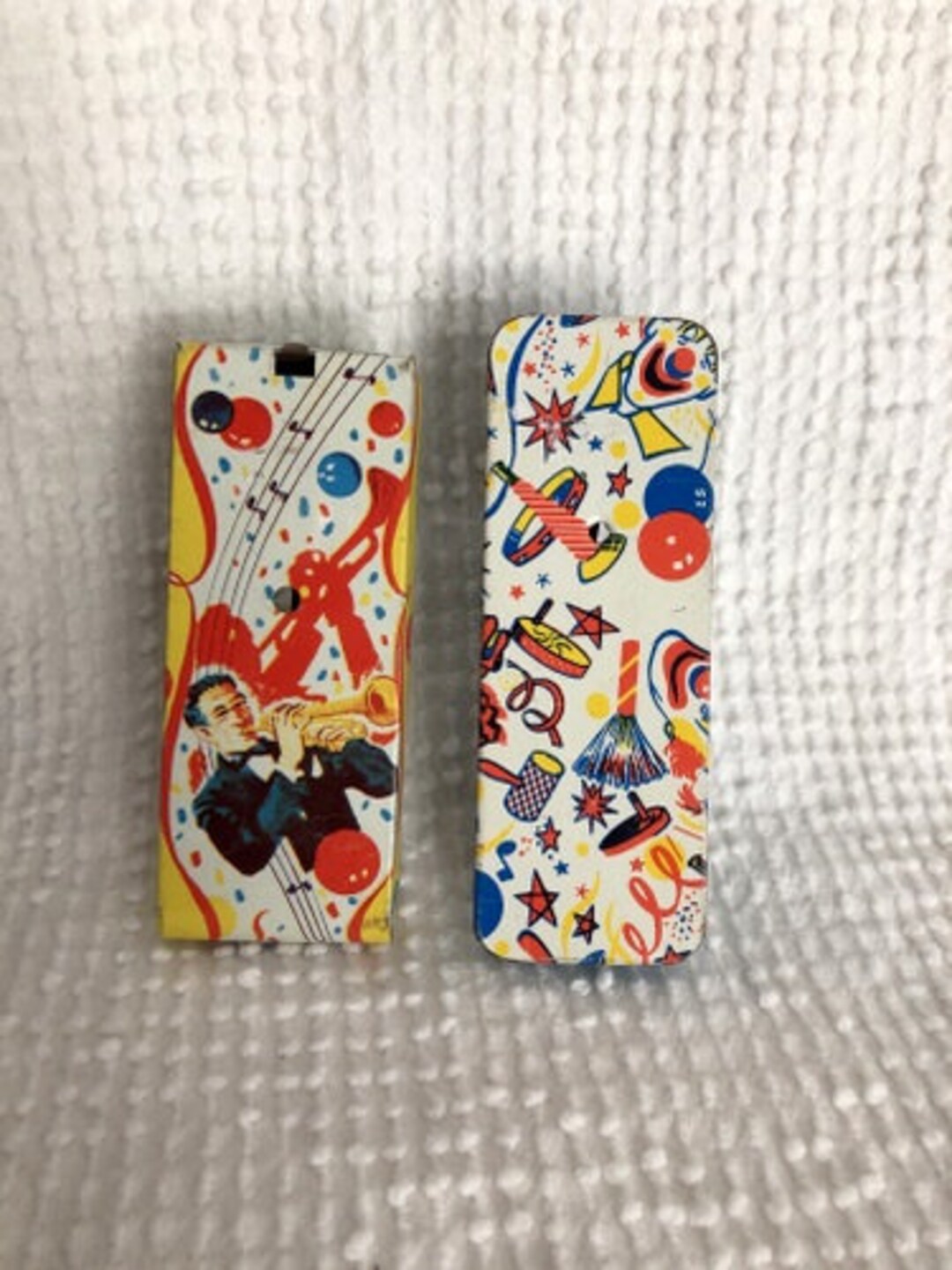 Vintage Metal Noise Makers Set of 2 Nostalgic Party Fun for Birthdays ...