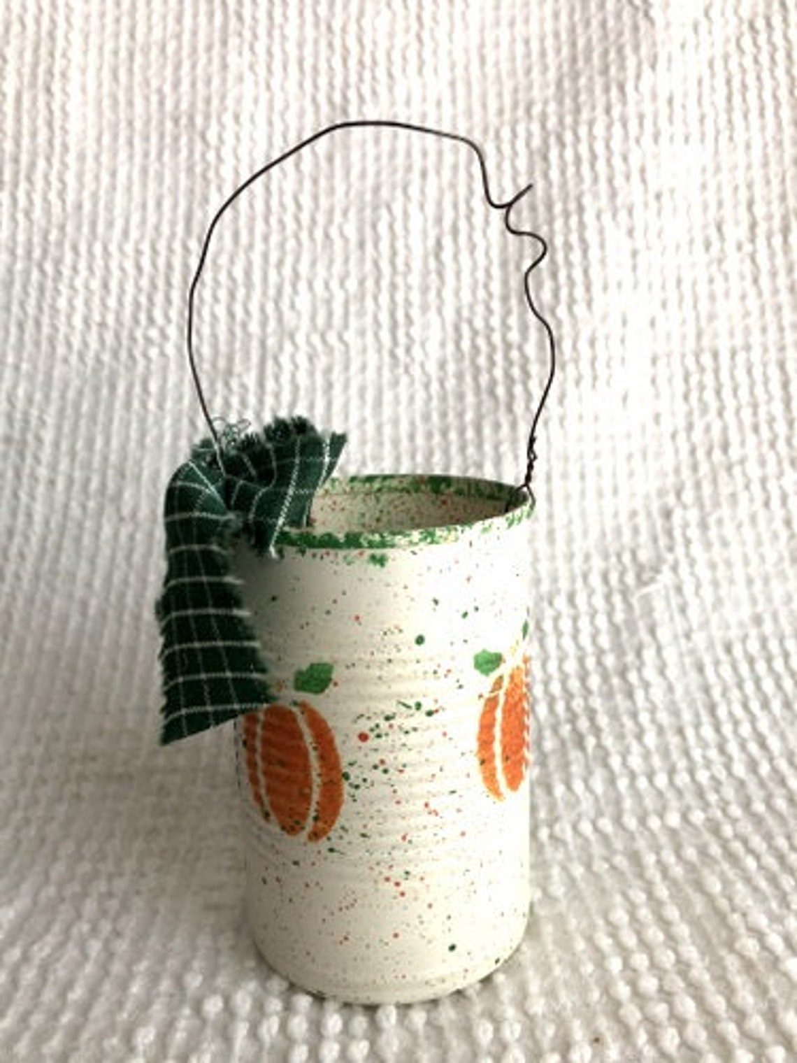 Vintage Halloween Decor Altered Tin Can Dish Stenciled With - Etsy