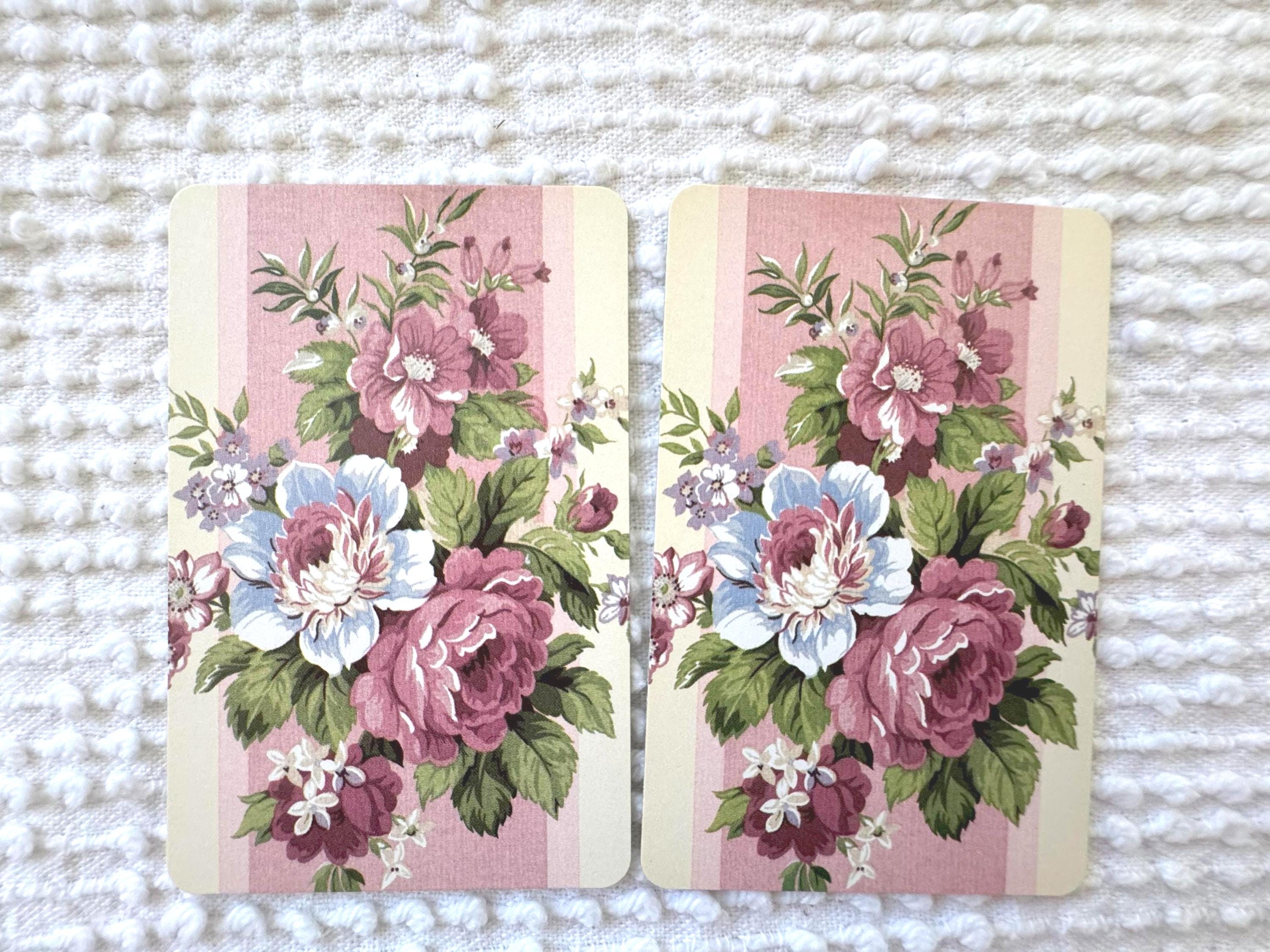 Vintage Rose Playing Cards - Set of 4 - for Collage & Crafting - Etsy