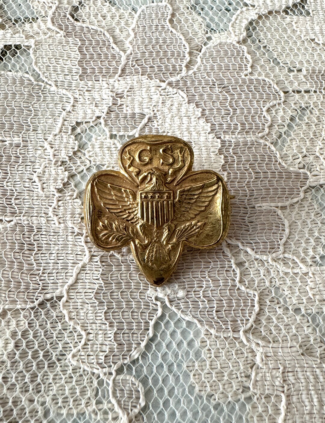 Vintage Girl Scout Emblem Membership Pin - From the 1970s - Fun to Wear ...