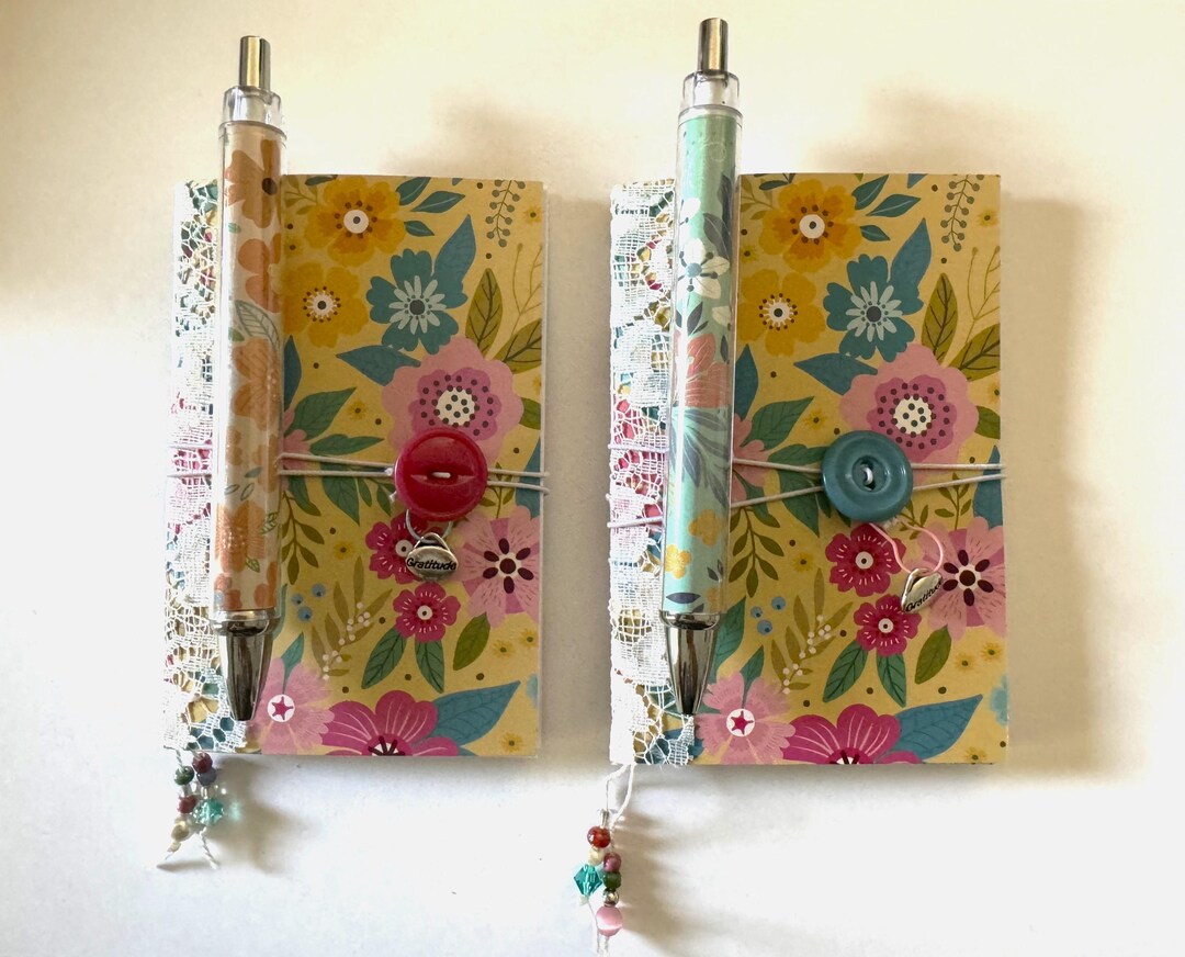 Handmade Mini Gratitude Journal With Matching Pen - Your Choice of ...