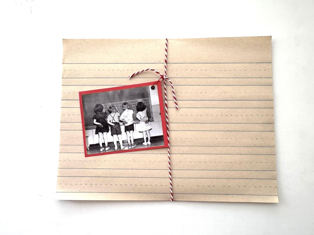 Vintage Childrens Handwriting Manuscript Paper - Set of 25 Pages Tied ...