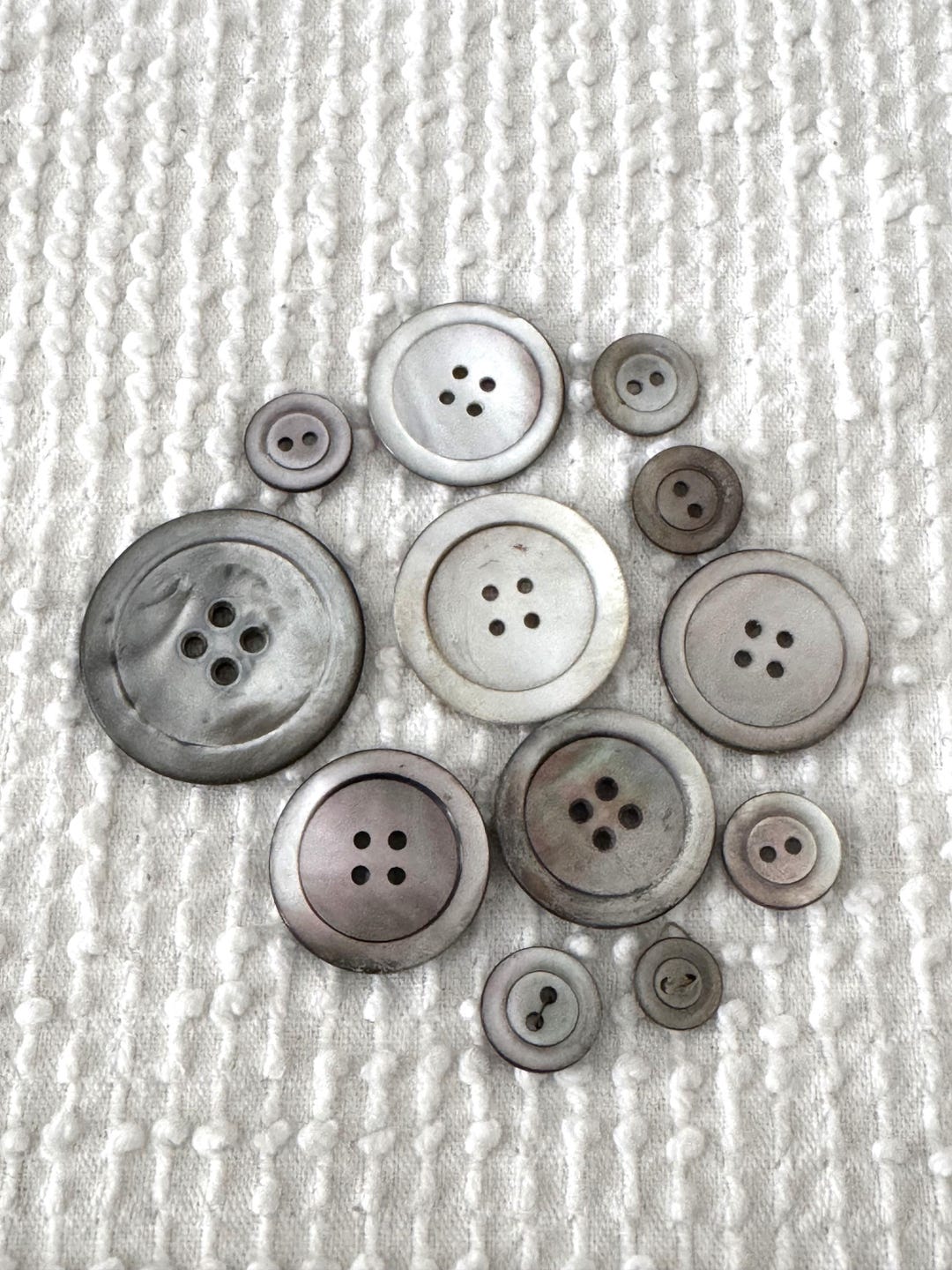 Vintage Buttons - Abalone Shell Buttons - Assortment of 12 in Various ...