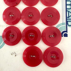 Vintage Red Buttons - Mid Century Plastic 2 Hole Bright Red Buttons ...