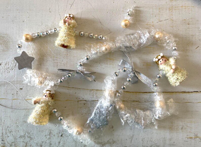 Vintage Beaded Christmas Garland: Sparkling Angels, Stars & Pearls - Etsy
