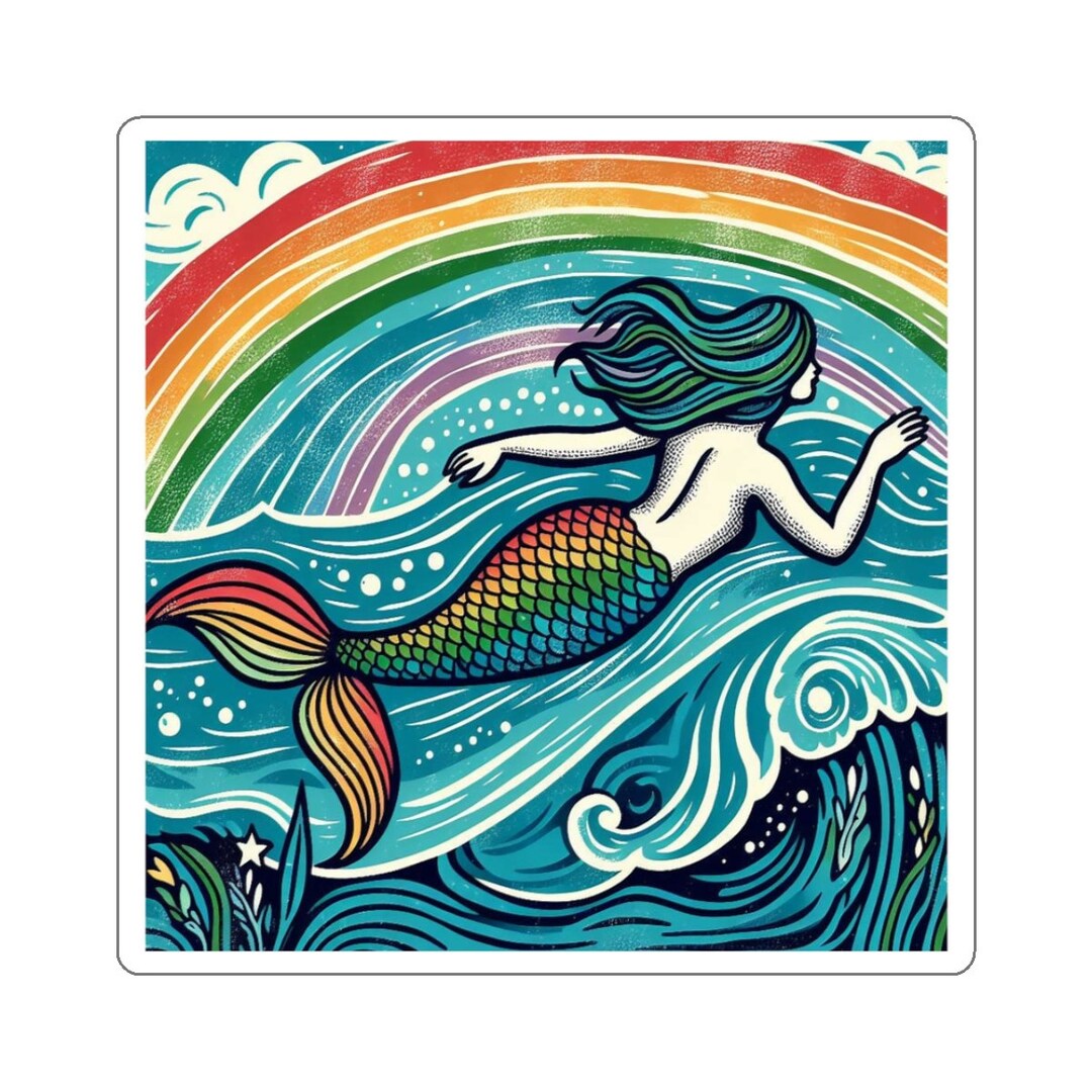 Pride Month Sticker Rainbow Pride Flag LGBTQ Ocean Gay Pride Beach ...