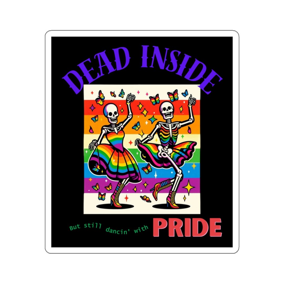 Pride Month Sticker Rainbow Pride Flag LGBTQ Skeleton Dancing Gay Pride ...