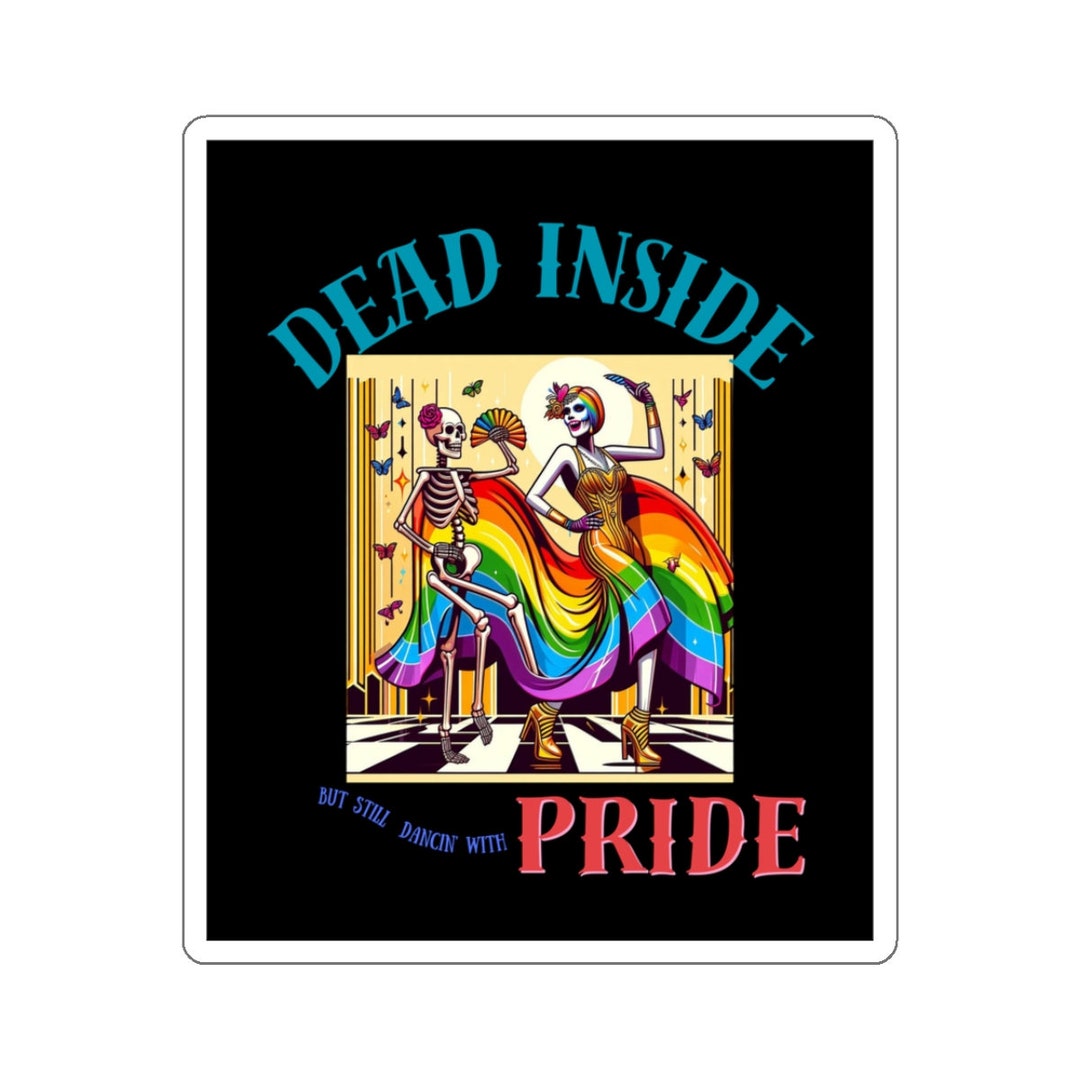 Pride Month Sticker Rainbow Pride Flag LGBTQ Skeleton Dancing Gay Pride ...