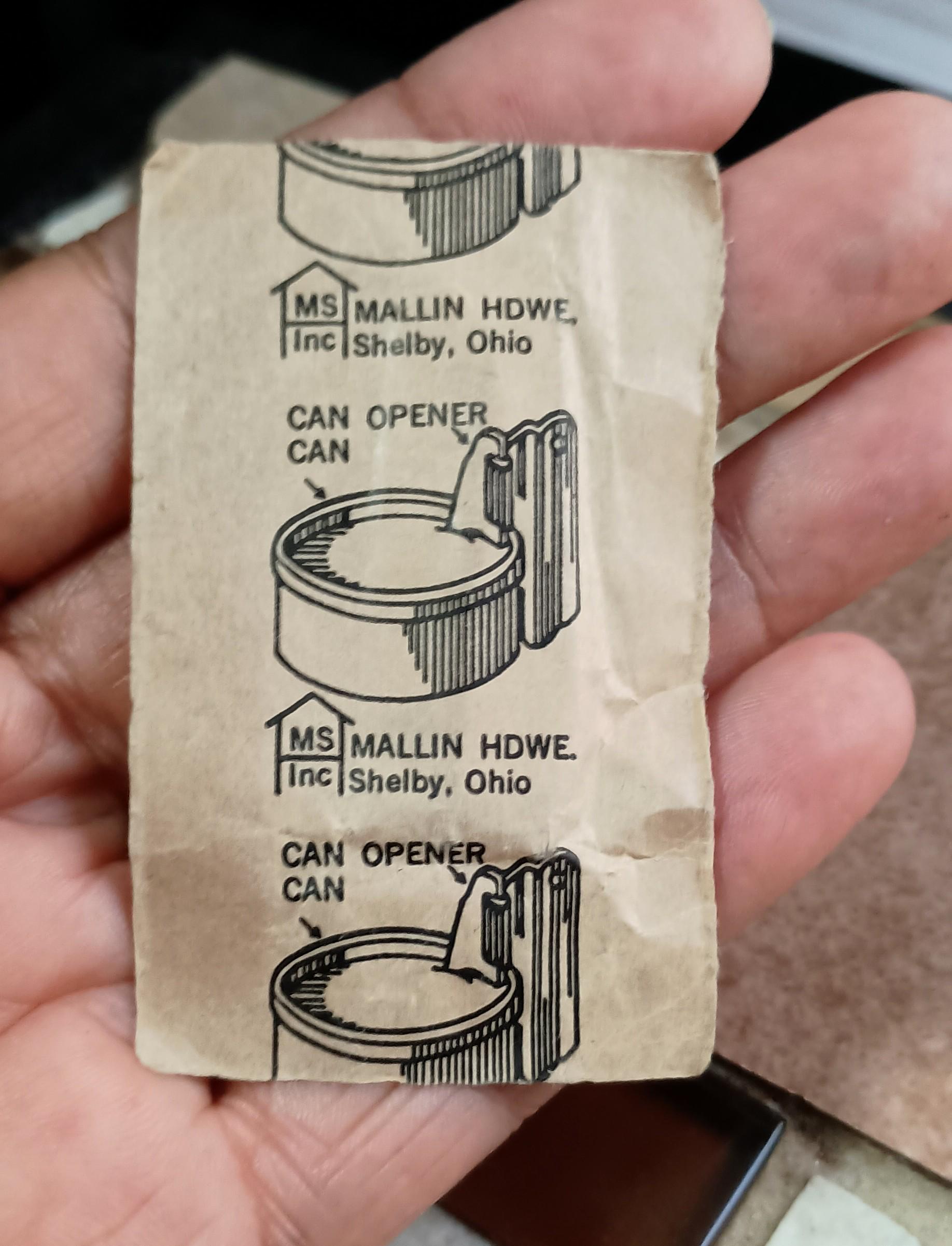 P-38 Can Opener. Shelby, Ohio Mallin Hdwe MS Inc. Sealed in Original ...