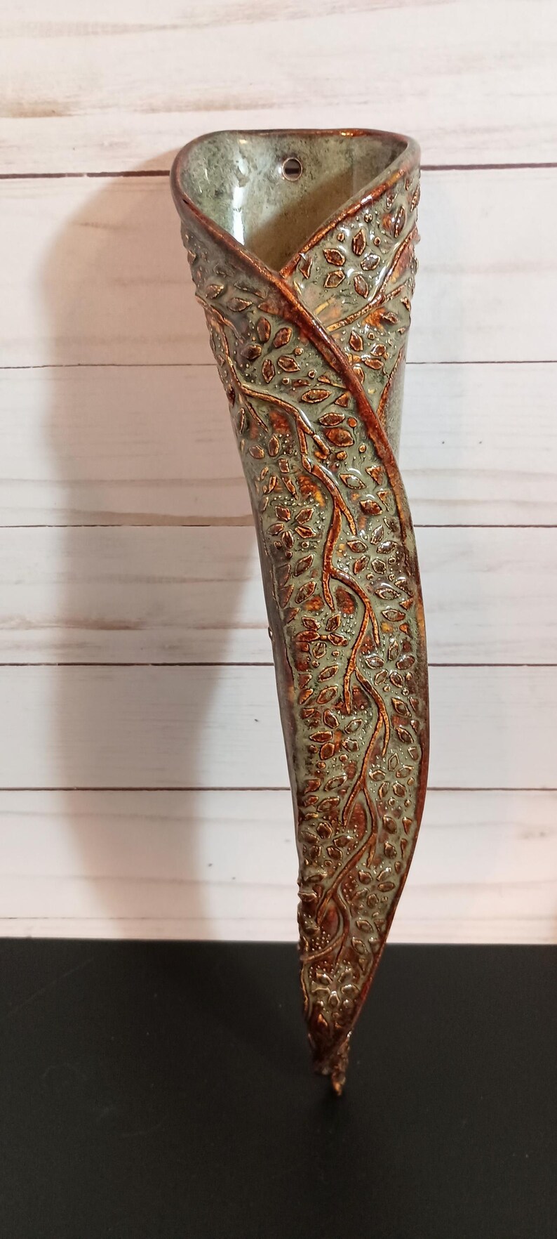 Vintage Ceramic Large Floral Wall Pockets. - Etsy