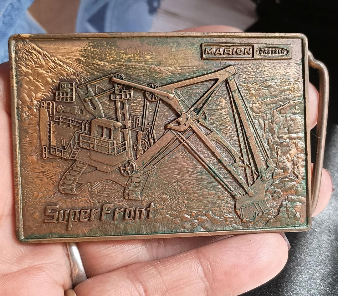 Vintage Brass Belt Buckle. Marion, Dresser, Super Front. - Etsy