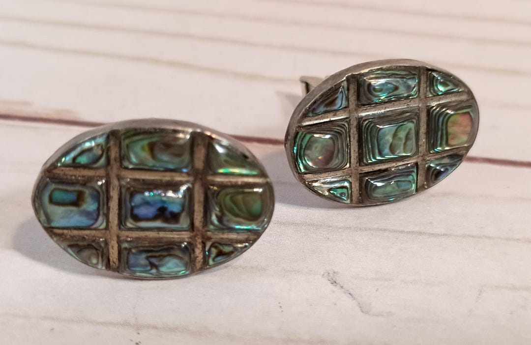 Mens Abalone Shell and Sterling Taxco Cufflinks. - Etsy