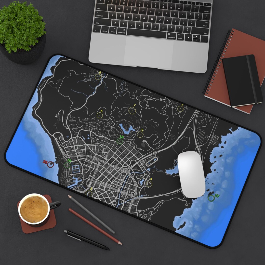 Stylish Desk Mat With City Map Design | Perfect for Gamers, Office ...