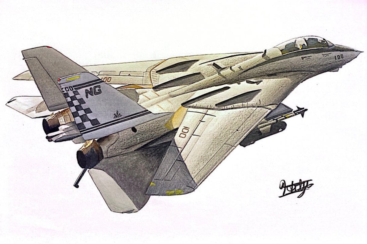 F-14 Tomcat DRAWING PRINT - Etsy
