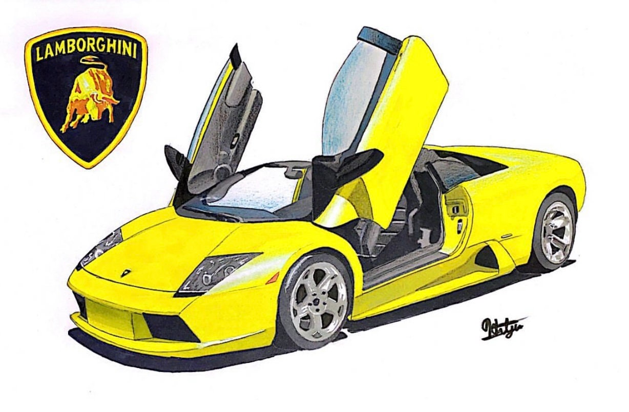 Lamborghini Murcielago Drawing Print - Etsy