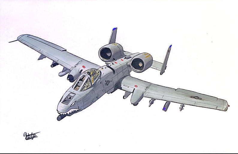 A-10 Warthog Drawing Print - Etsy