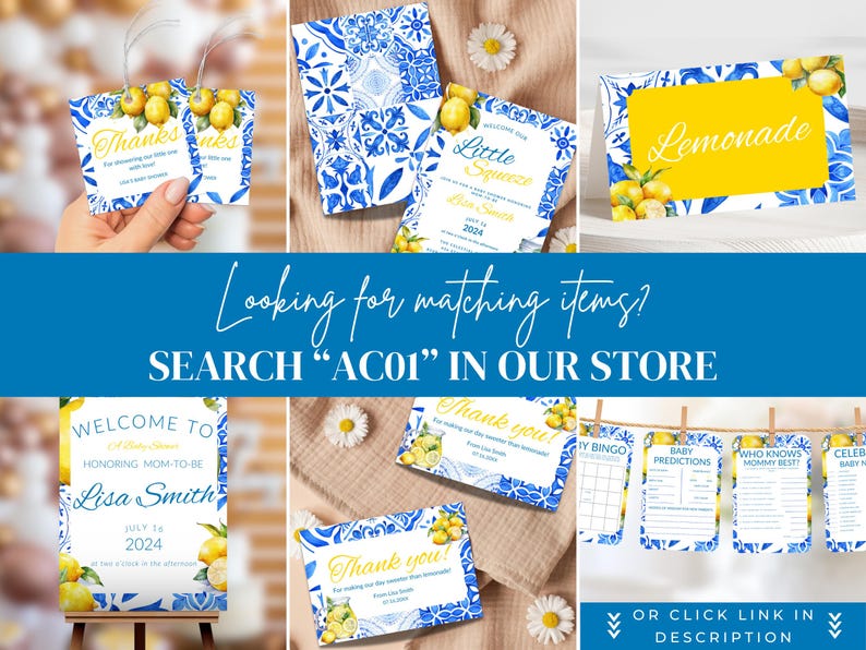 Editable Blue Tile Menu INSTANT DOWNLOAD, Amalfi Coast, Italy Wedding ...