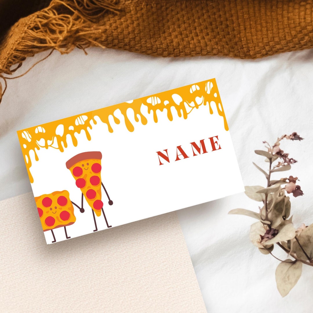 Pizza Theme Editable Seating Cards, Table Name Placement Labels, Oh ...
