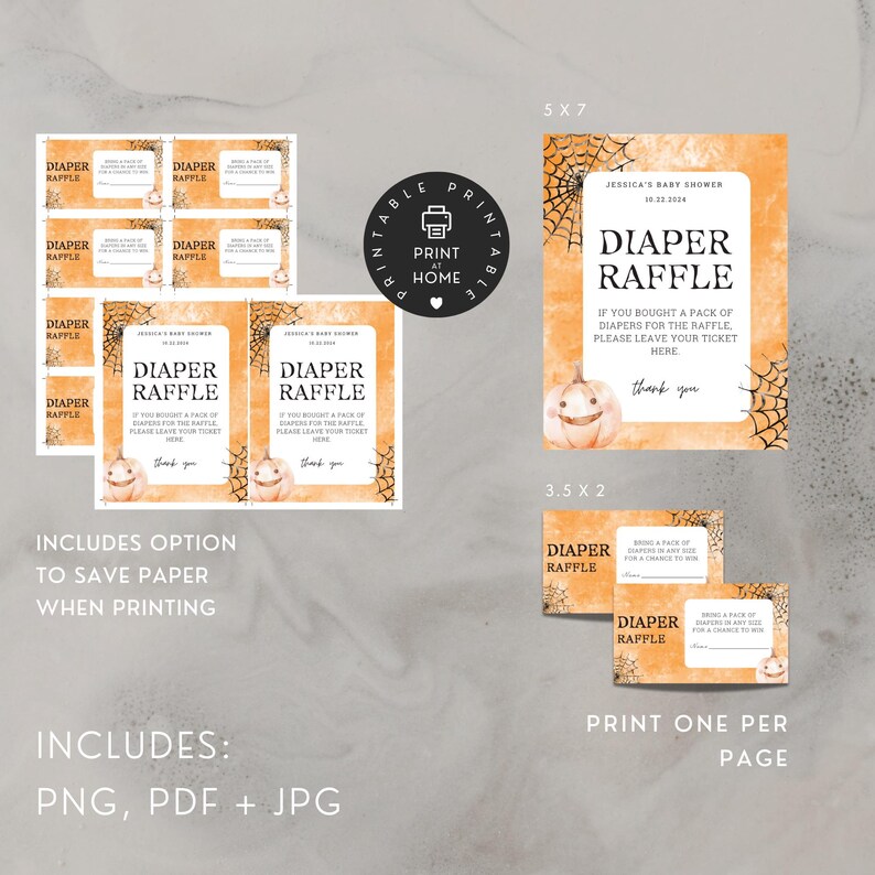 Editable Bundle Halloween Diaper Raffle Sign, Raffle Inserts Cards, A ...
