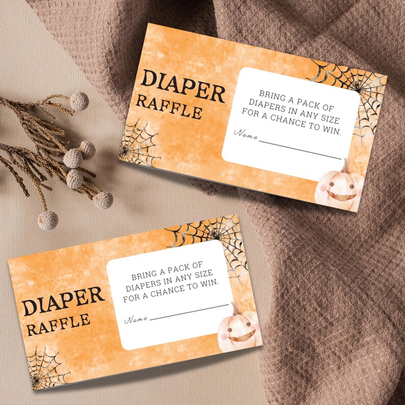 Editable Bundle Halloween Diaper Raffle Sign, Raffle Inserts Cards, A ...