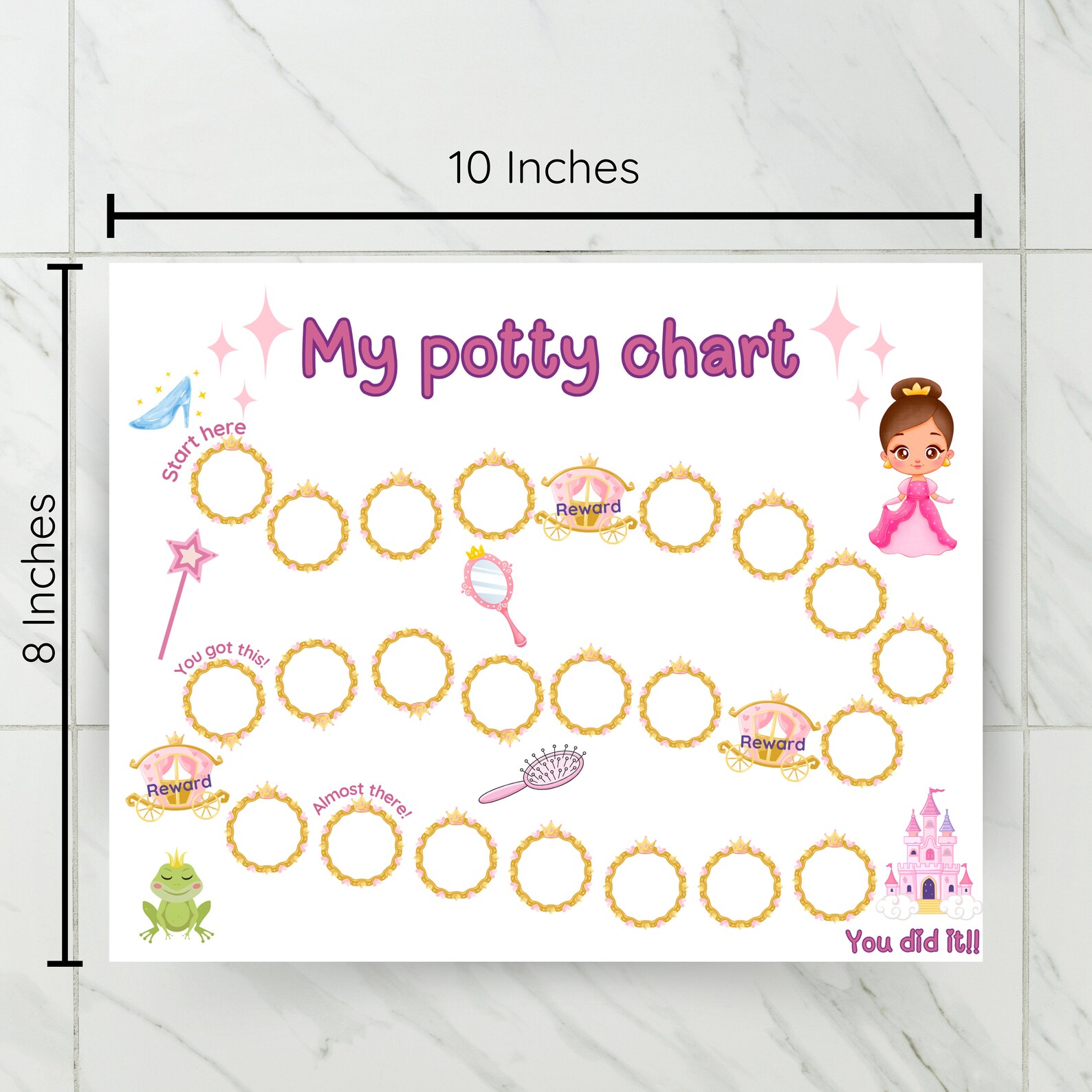 Printable Princess Potty Chart, Princess Potty Chart, Instant Download ...