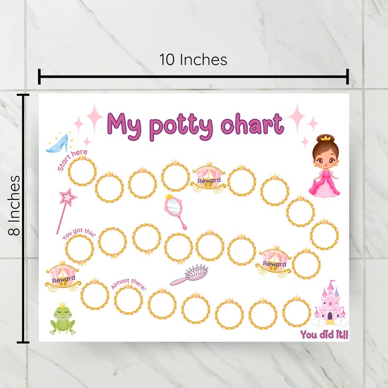 Printable Princess Potty Chart, Princess Potty Chart, Instant Download ...