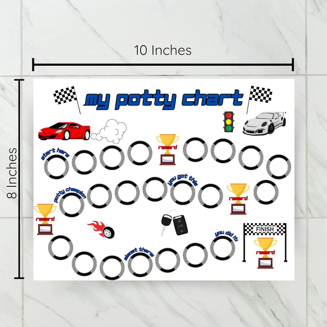 Printable Race Car Potty Chart, Race Car Potty Chart, Instant Download ...