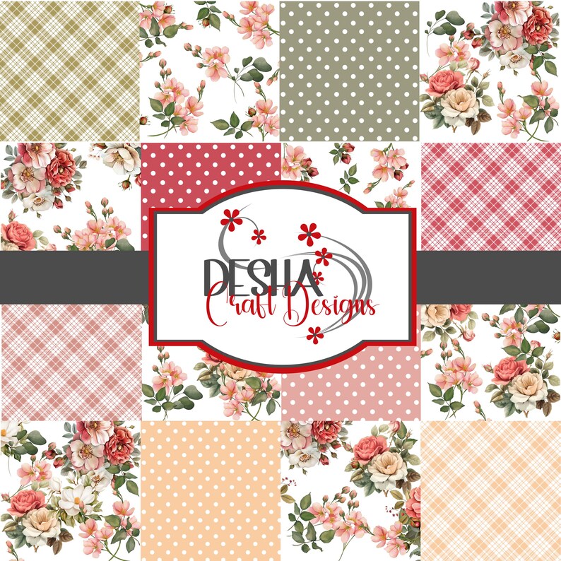 Vintage Floral Digital Paper Pack - Etsy