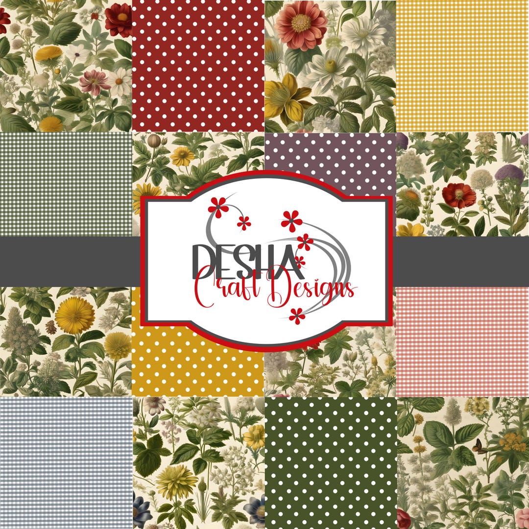 Botanical Garden Digital Paper Pack - Etsy