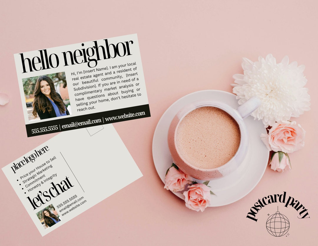 Hello Neighbor Postcard, Introduction Postcard, Real Estate Marketing ...