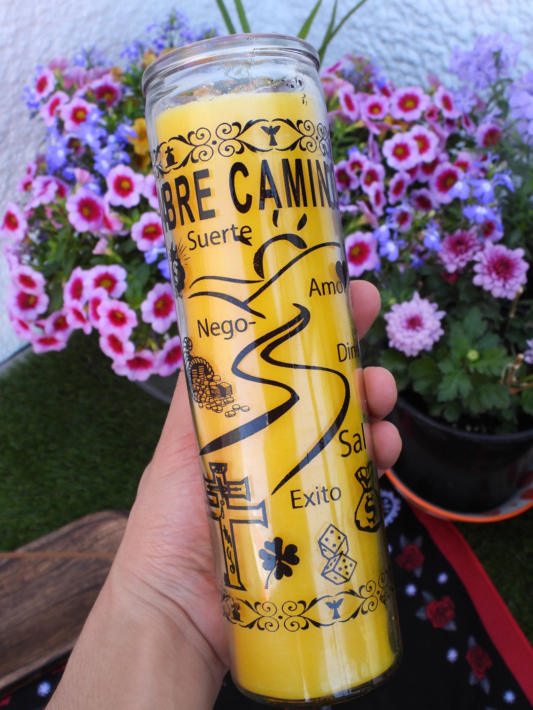 Veladora Abre Camino Amarilla - Road Opener Yellow Candle for Abundance ...