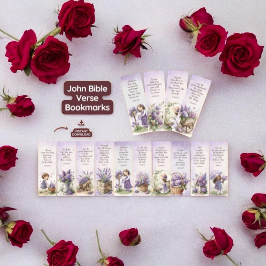 John Bible Verse Book Marks Printable - Etsy