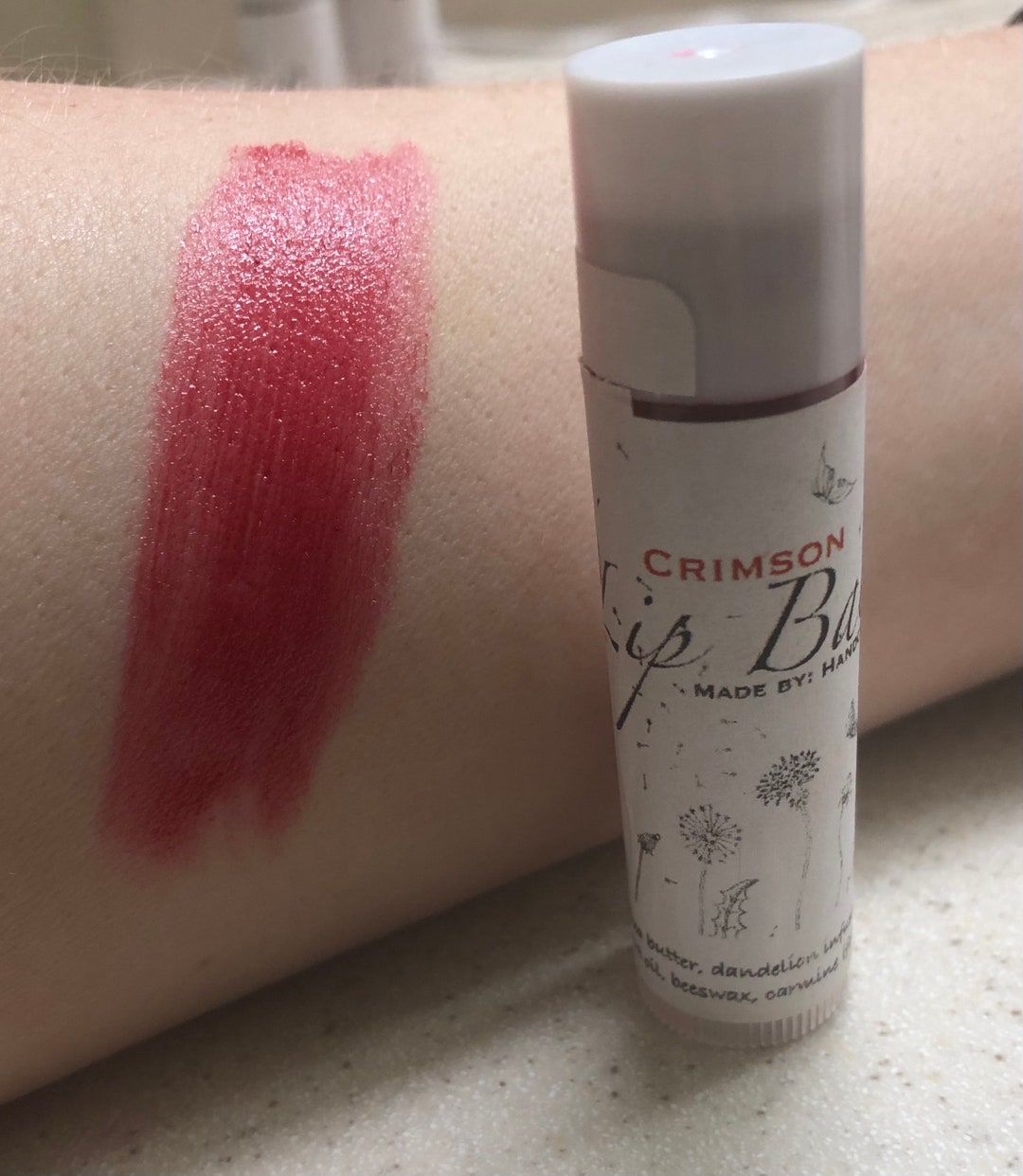 Tinted Lip Balm, Crimson (red) - Etsy