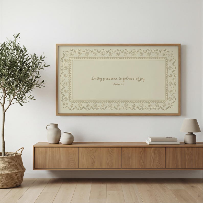 Samsung Frame TV Art | Psalms 16:11 Bible Verse Wall Art | Vintage ...