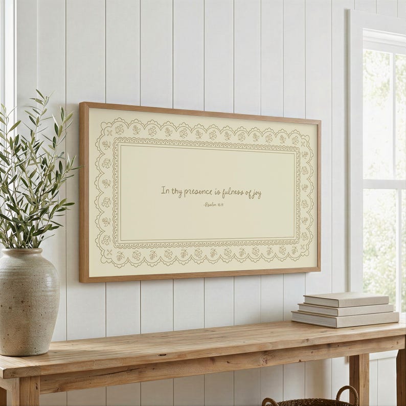 Samsung Frame TV Art | Psalms 16:11 Bible Verse Wall Art | Vintage ...