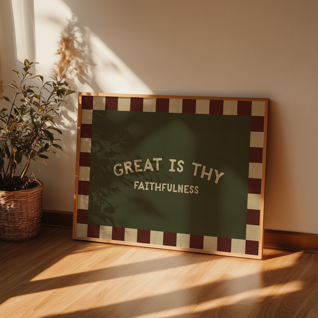Vintage "great is Thy Faithfulness" Scripture Print: Fall Christian ...