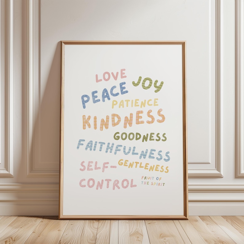 Fruit of the Spirit Wall Art | Colorful Christian Printable for Nursery ...