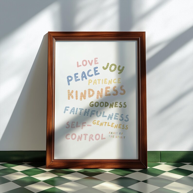 Fruit of the Spirit Wall Art | Colorful Christian Printable for Nursery ...