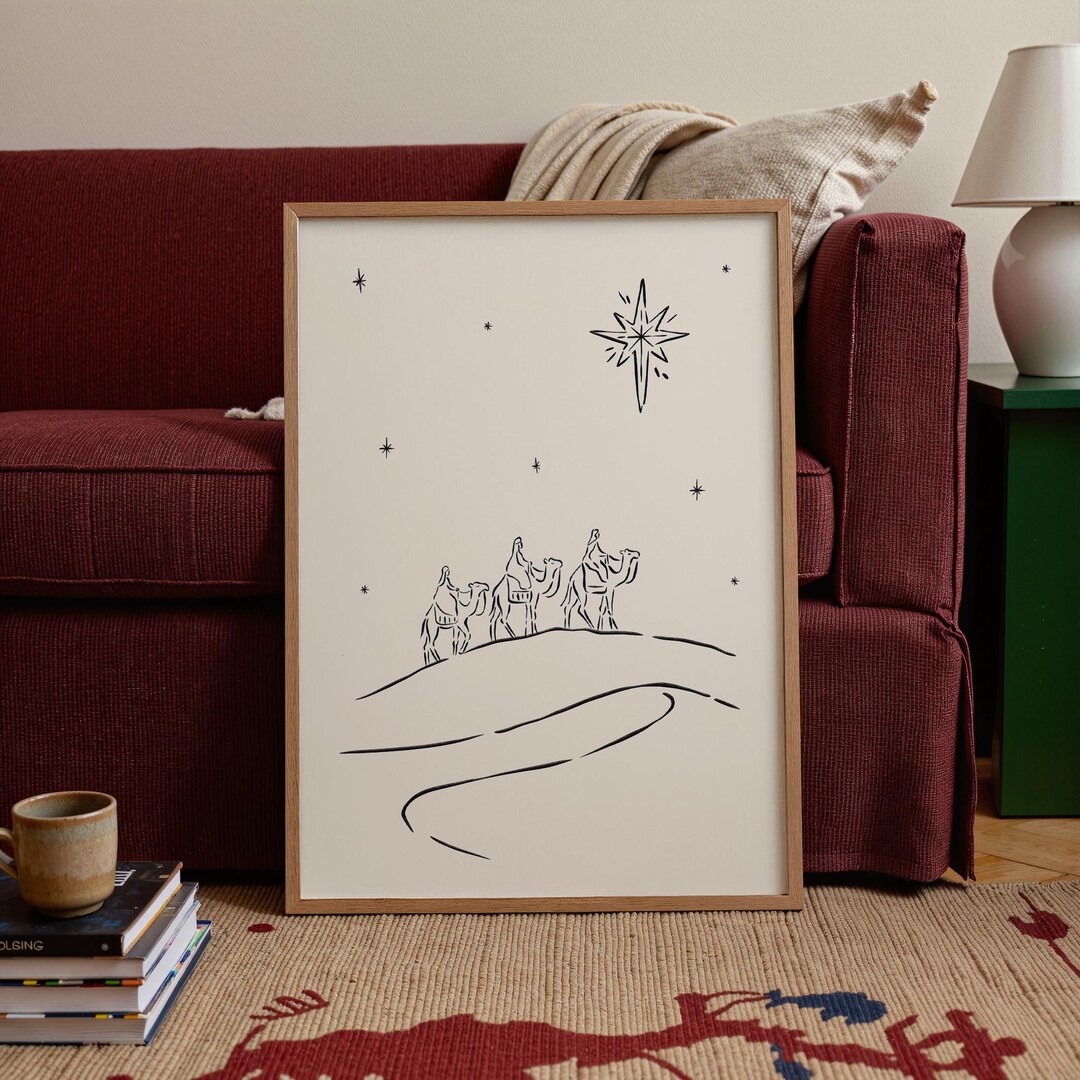 Magi Journey Christmas Print | Wise Men, Star of Bethlehem Christian ...